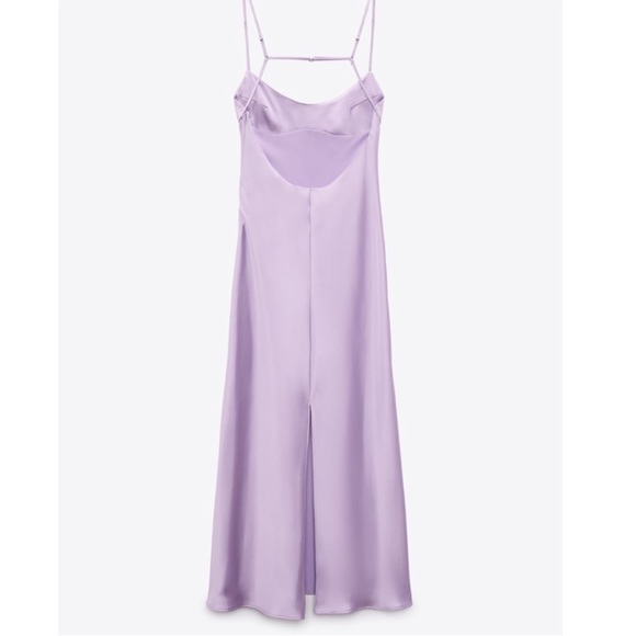 Zara | Dresses | Zara Purple Satin Dress | Poshmark